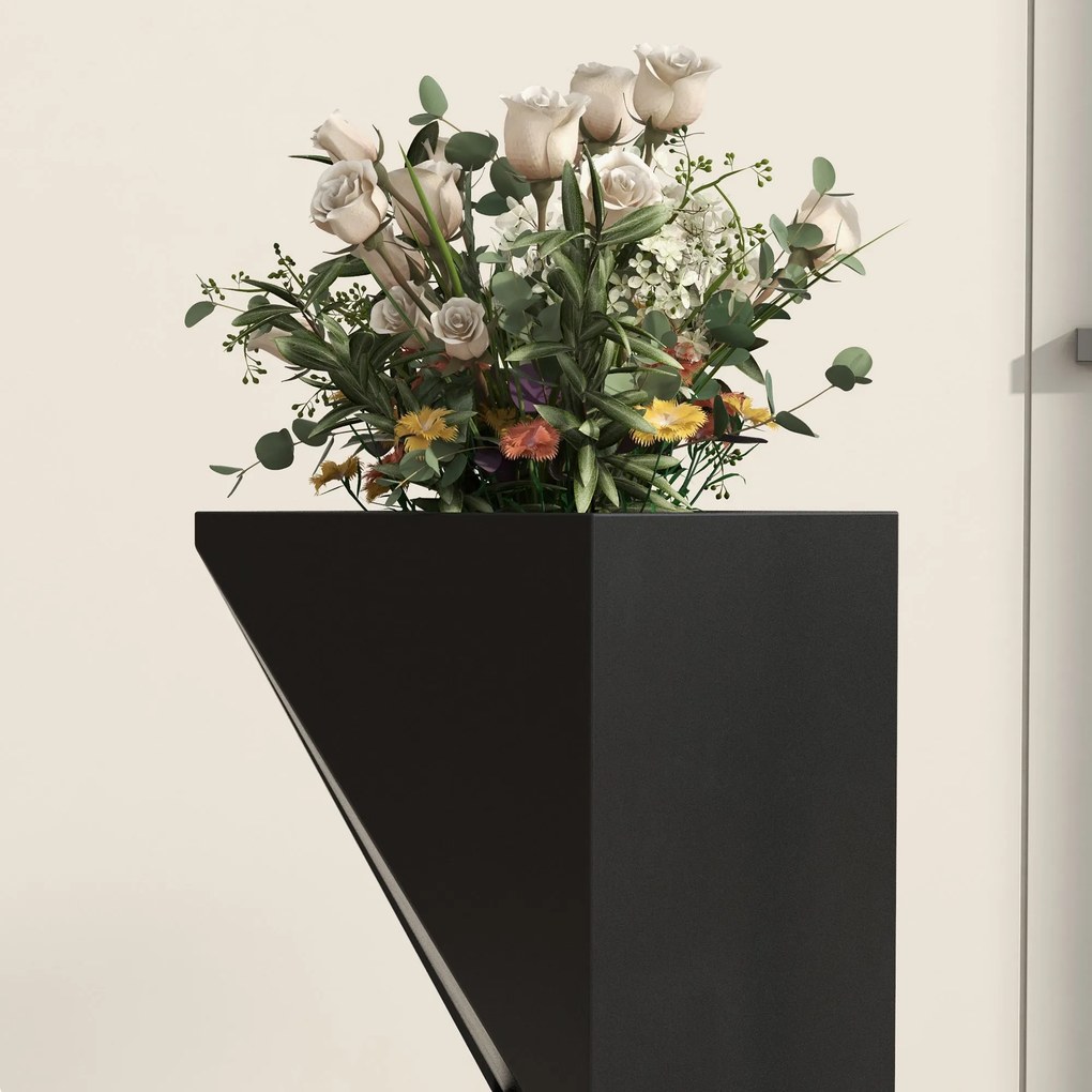 Květináč Outsunny, vnitřní květináč se 3 zónami pro sázení, s drenážními otvory, pro použití uvnitř i venku, kovový, 30 x 100 cm, černý