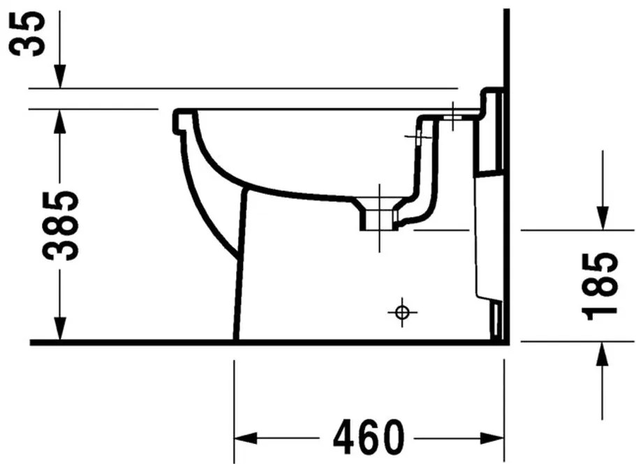 Duravit Starck 3 - Stojící bidet, 1 otvor pro armaturu propíchnutý, 36 x 56 cm, bílý 2230100000