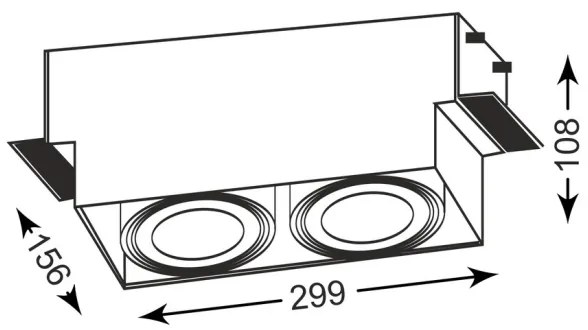Zuma Line 94364-WH - Podhledové svítidlo ONEON 2xGU10-AR111/15W/230V bílá