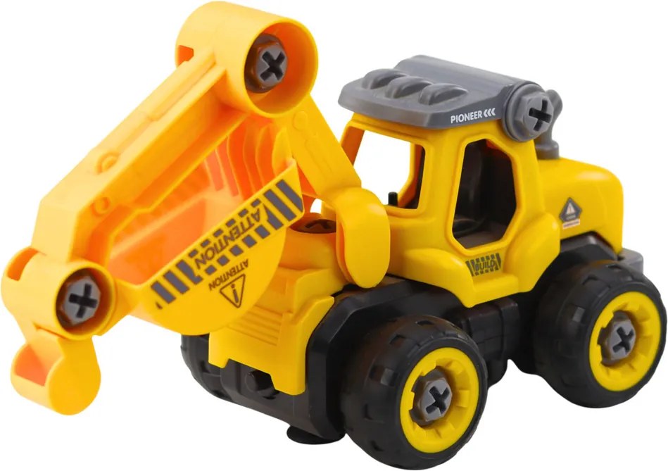LEAN Toys RC bagr na dálkové ovládání se šroubovákem žlutý 2v1