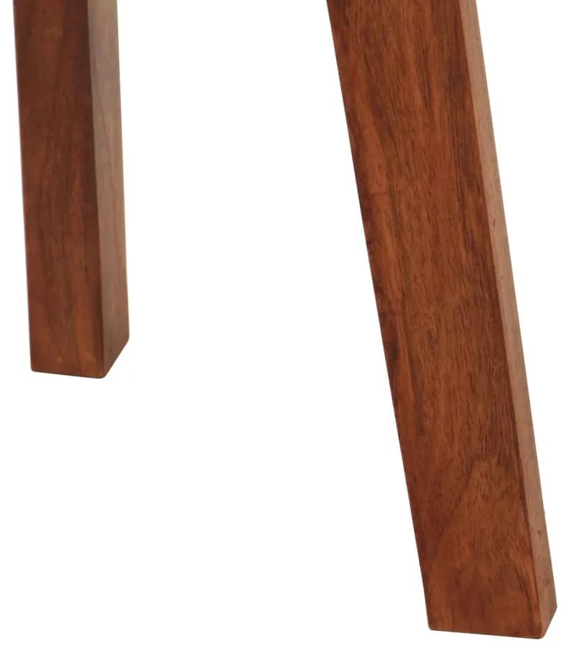Barové stoličky 2 ks pravá kůže a masivní akáciové dřevo - Default Title