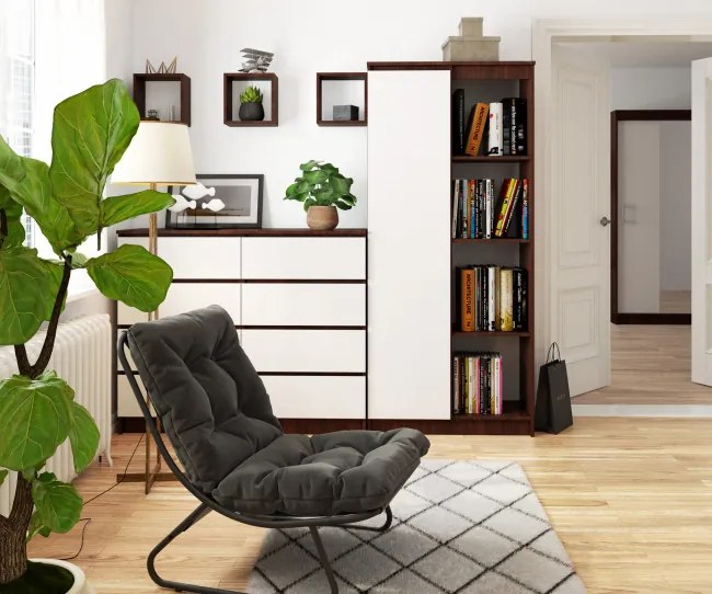 Regál R80 1D 4P CLP wenge/bílý