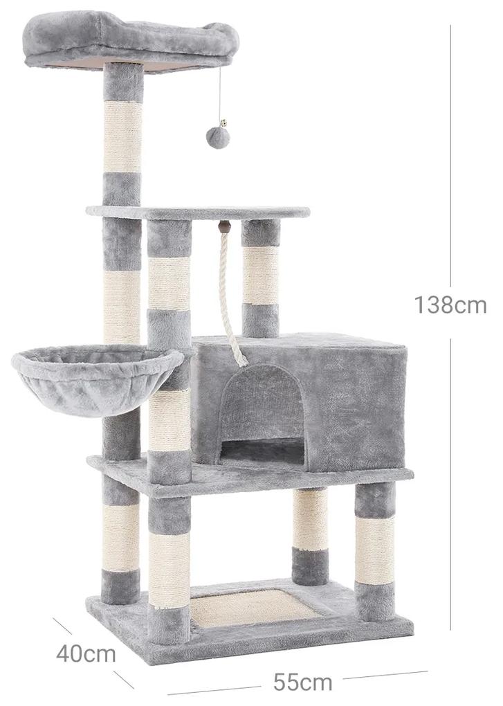 Kočičí škrabadlo Followie 138 cm šedé