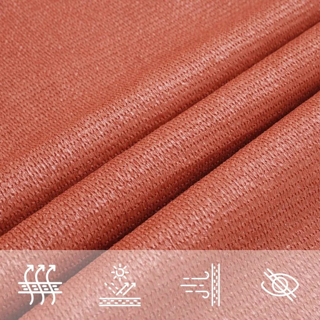 Stínicí plachta 160 g/m² terakotová 2 x 2,5 m HDPE 311336