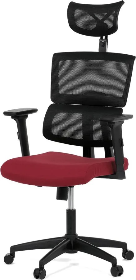 Kancelářská židle KA-B1025 BOR, houpací mechanismus, červená síťovina (63 x 68) cm
