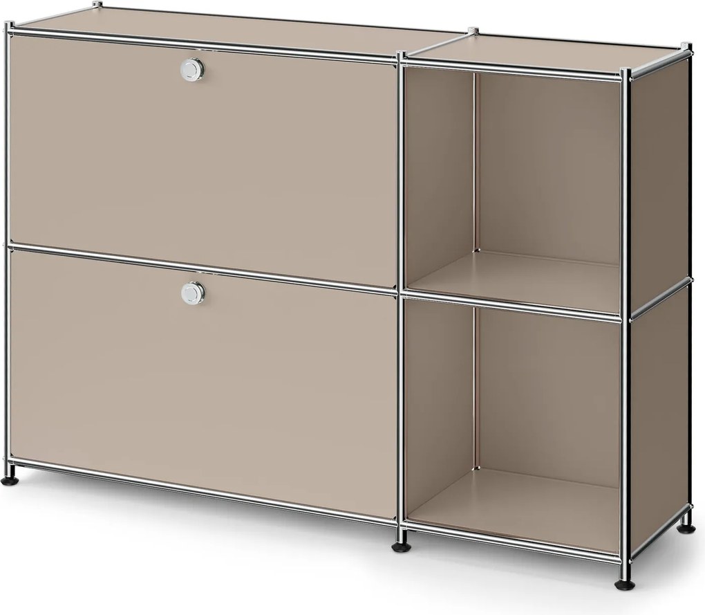 Tchibo - Kovová odkládací skříňka »Cn3 Slim Line« se 2 výklopnými dvířky - barva: chrom