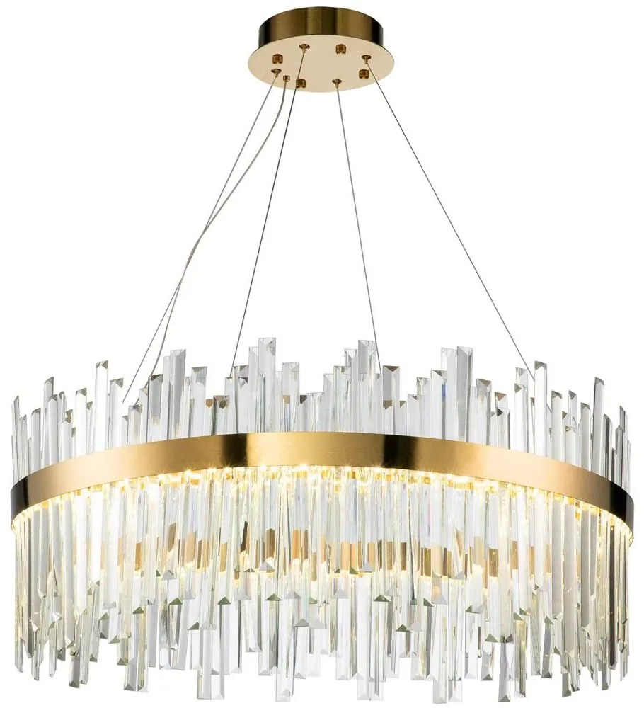Toolight Toolight, LED křišťálové stropní svítidlo 60cm, APP1515-CP60, zlatá matná, OSW-03263