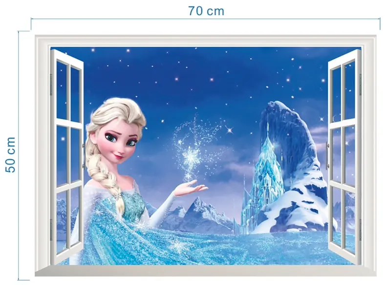 Samolepka na zeď "Elsa 3D" 50x70 cm
