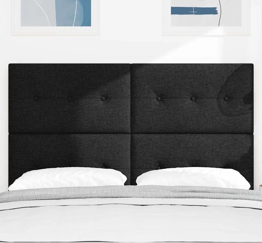 Výškově nastavitelné čelo postele s čelo Černý 144 cm textil 3337823