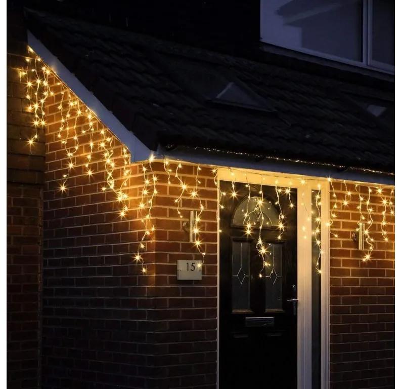Venkovní LED vánoční závěs, tlustý kabel - teplá bílá, se záblesky, od 3m až 10m Délka světelné části + délka přívodního kabelu a počet LED: 3m+1.5m,…