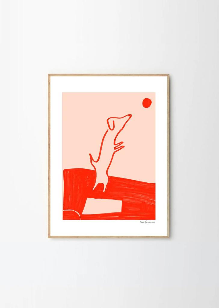 THE POSTER CLUB Autorský plakát Divertissement by Cinzia Franceschini 30 x 40 cm, červená barva, papír