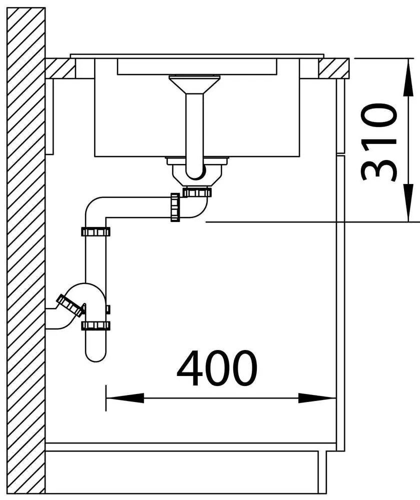 Blanco Adira 45 S, silgranitový dřez 780x500x200 mm, 1-komorový, šedá vulkán, BLA-527588