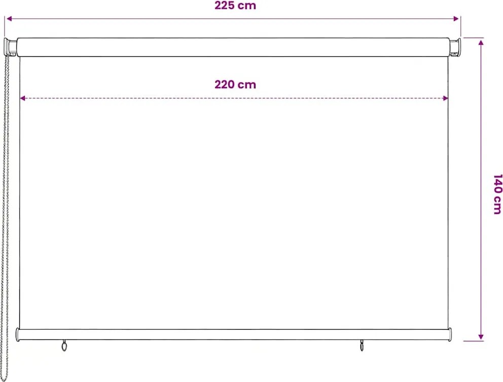 Venkovní roleta 225 (Š) x 140 (V) cm terakotová HDPE 312791