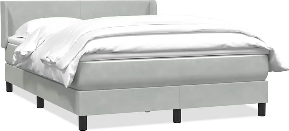 Box spring postel s matrací světle šedá 160x210 cm samet 3317949