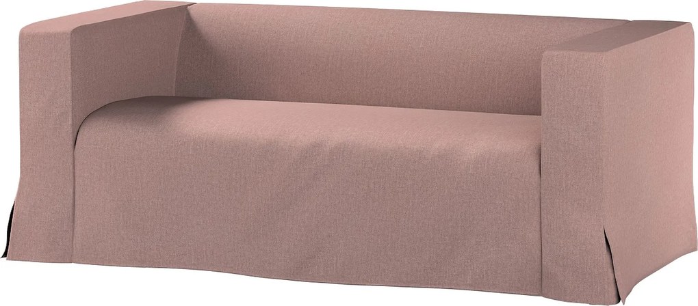 Potah na pohovku Klippan 2-místná, dlouhý s rohovými záhyby barva růžová látka pletený vzor
