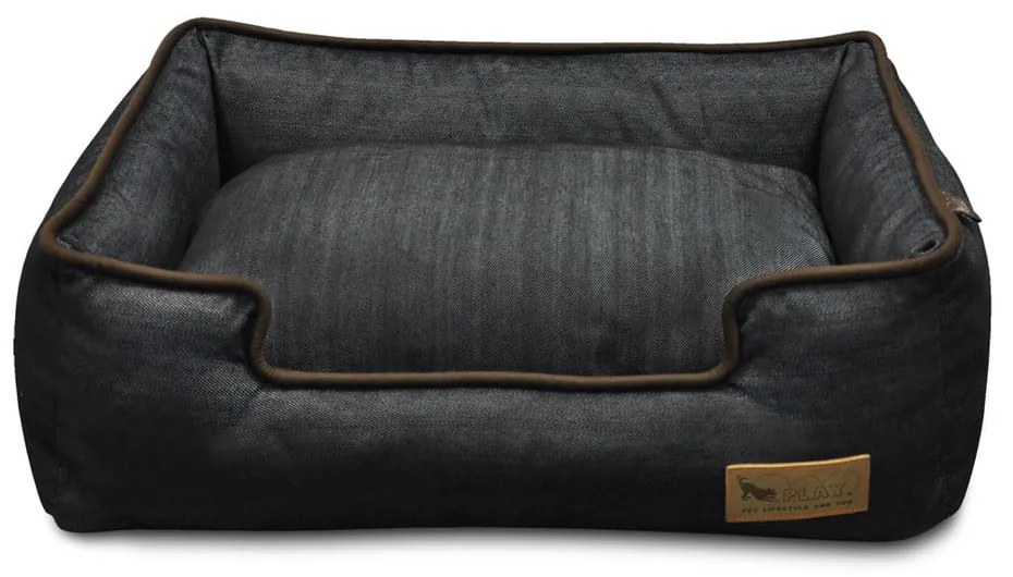 Tmavě modrý pelíšek pro psa 110x95 cm Lounge Bed Denim Medieval Blue / Dark Chocolate XL – P.L.A.Y.