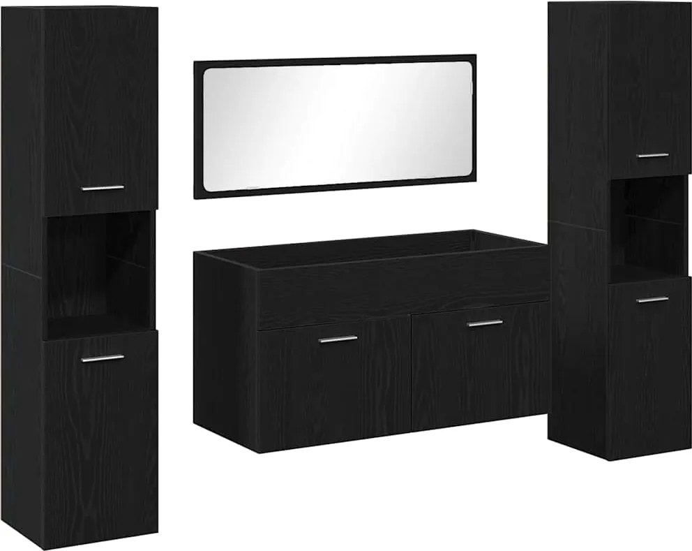 Sada koupelnového nábytku 4 ks Černý dub 90 x 38,5 x 46 cm 3334325