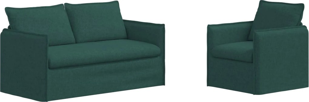Set pohovek 2 ks Tmavě zelená Textil 3407570