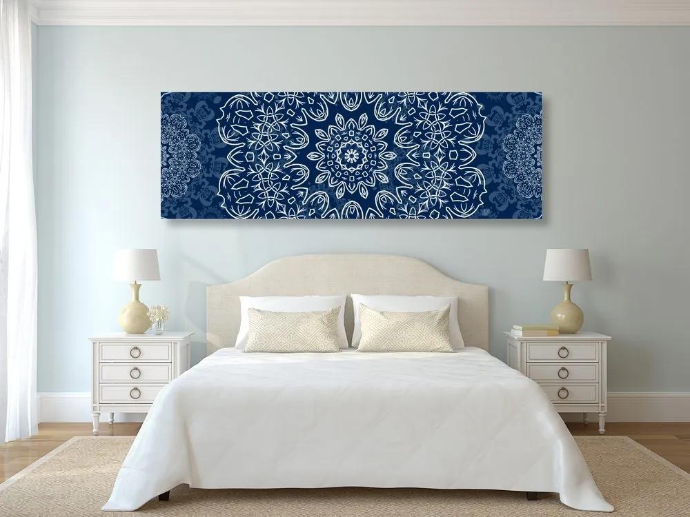 Obraz modrá Mandala s abstraktním vzorem Varianta: 135x45