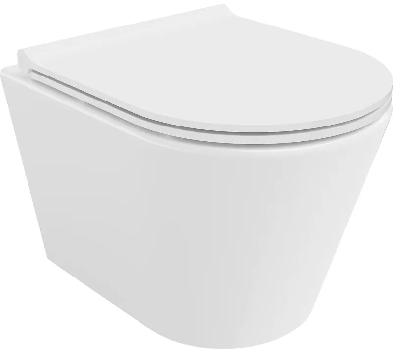 Mexen Rico WC mísa Rimless s pomalu padající deskou slim, duroplast, Bílá - 30720500