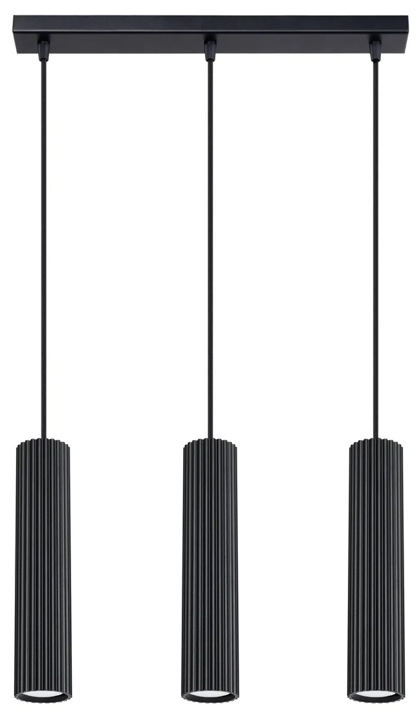Sollux Lighting Závěsné svítidlo KARBON 3L Černá