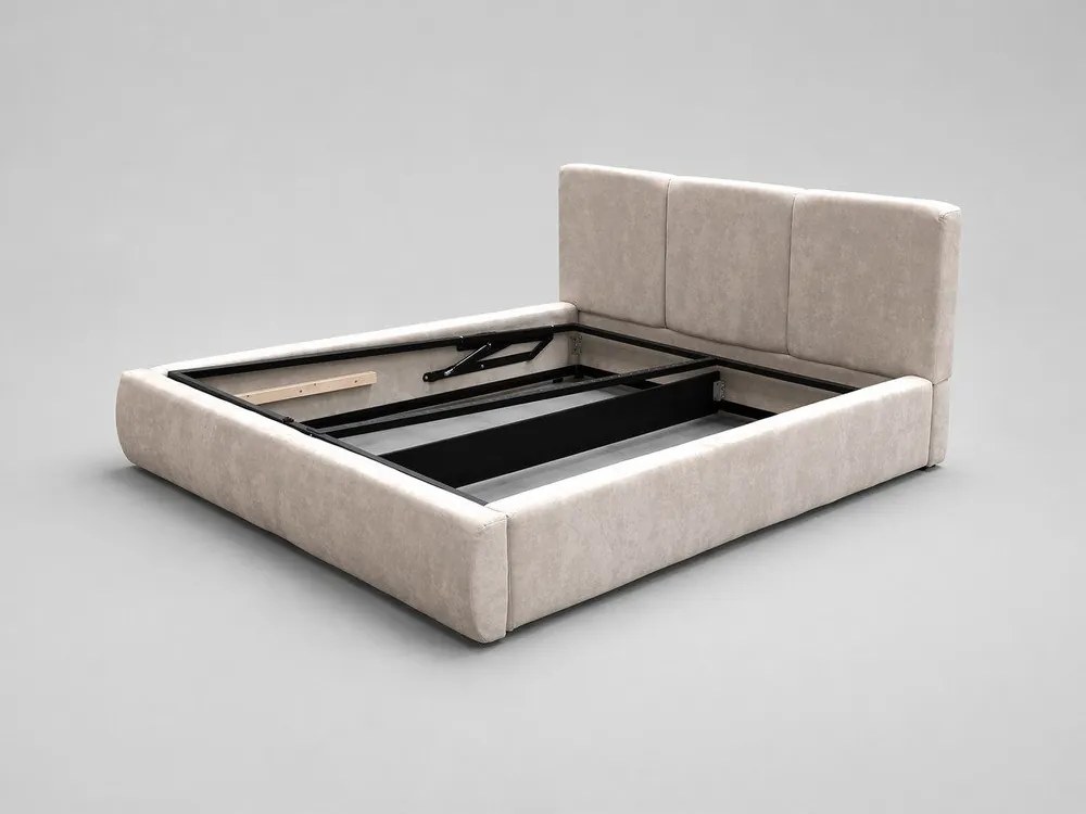 Béžová čalouněná dvoulůžková postel s úložným prostorem s roštem 180x200 cm Brody - II. jakost – Mazzini Beds