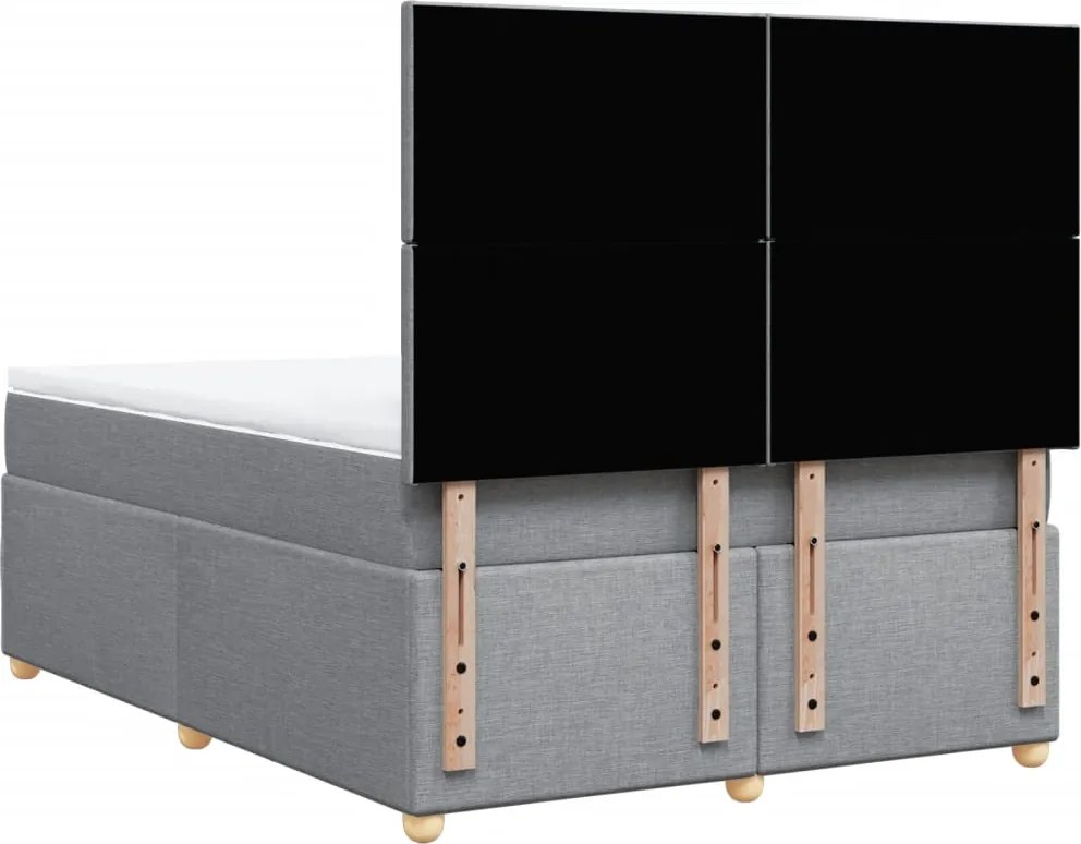 Box spring postel s matrací světle šedá 140 x 190 cm textil 3291268