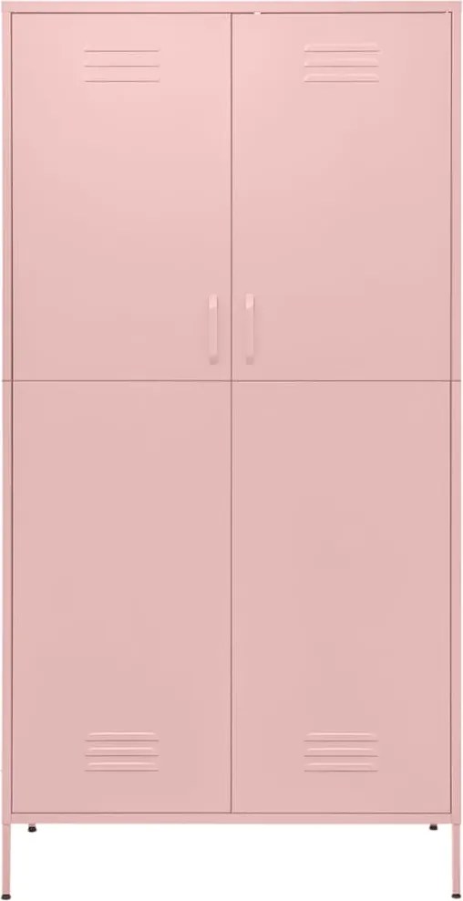 Šatní skříň růžová 90 x 50 x 180 cm ocel 336247