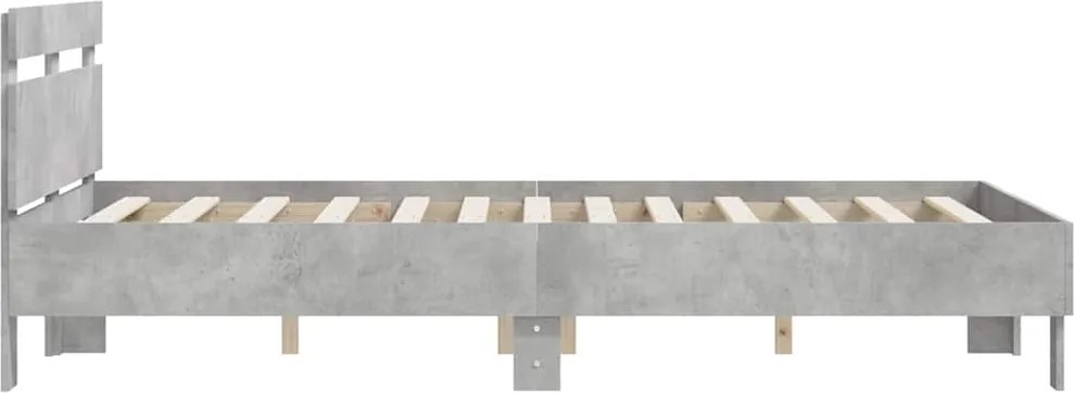 Rám postele s čelem betonově šedý 120 x 200 cm kompozitní dřevo 3207430