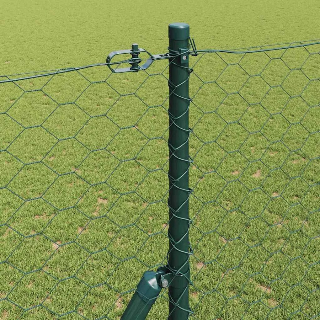 Hexagonální kotvení plotu 100 x 1,6 m Ocel potažená PVC Zelená 3352760