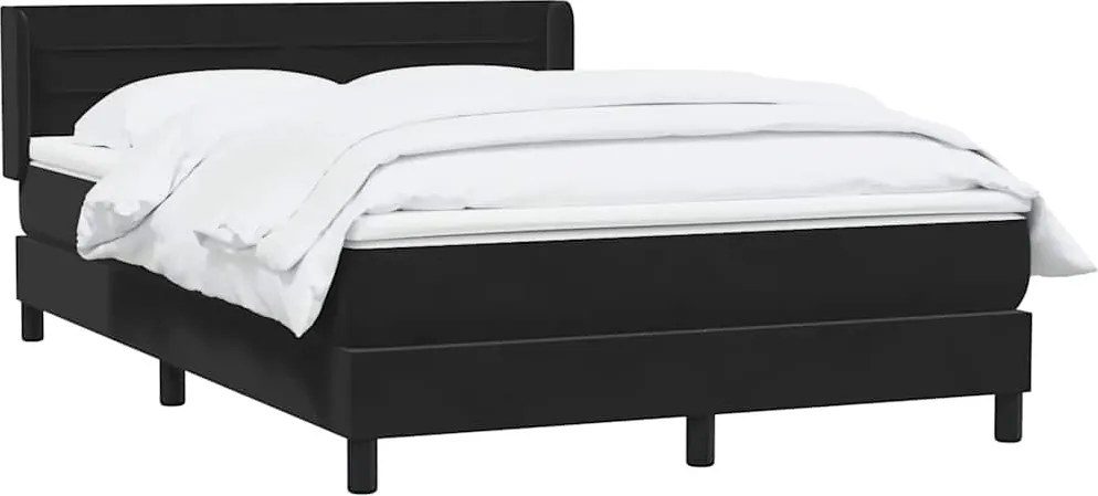 Box spring postel s matrací černá 160x210 cm samet 3318203