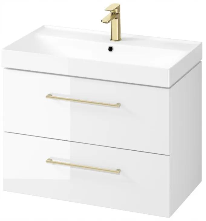 Cersanit Larga, koupelnová skříňka s umyvadlem 80x45x65 cm, bílá lesklá, S801-438