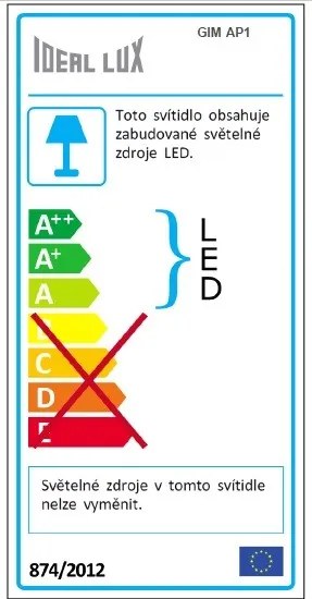 Nástěnné bodové LED svítidlo Ideal Lux Gim AP1 nero 167121 černé