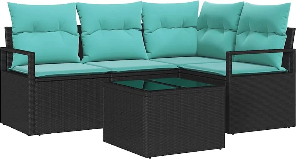 Set pohovek 5 ks Černá polyratan 3346376