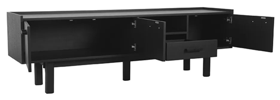 LABEL51 Dřevěný TV stolek CALI černý FU-88.024