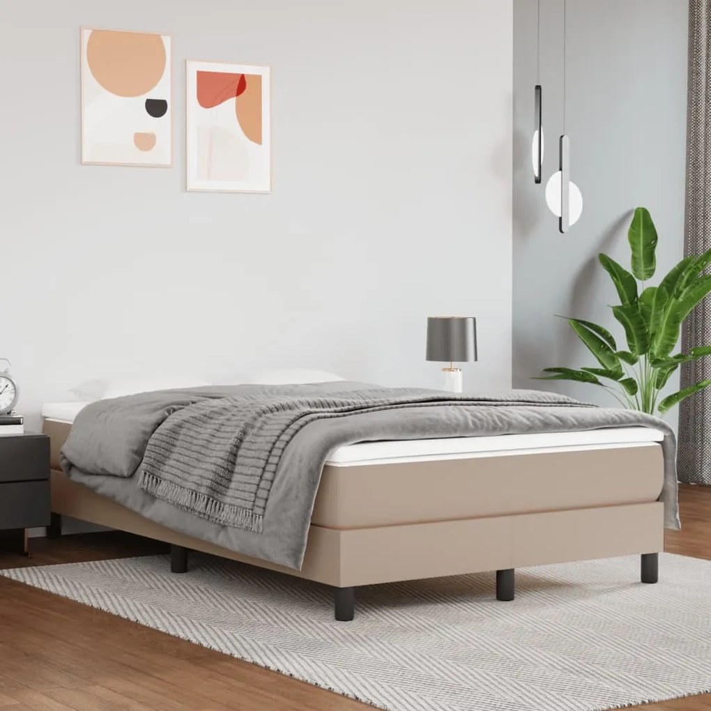 Box spring postel s matrací cappuccino 120x200 cm umělá kůže 3144254