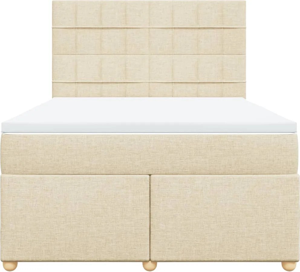 Box spring postel s matrací krémová 140x200 cm textil 3293608