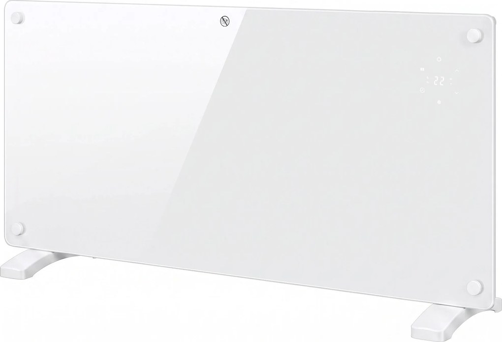 HOMCOM Elektrický topný těleso 2000W nástěnný a stojanový konvektor, kompatibilní s Alexou a Google Home, bílá