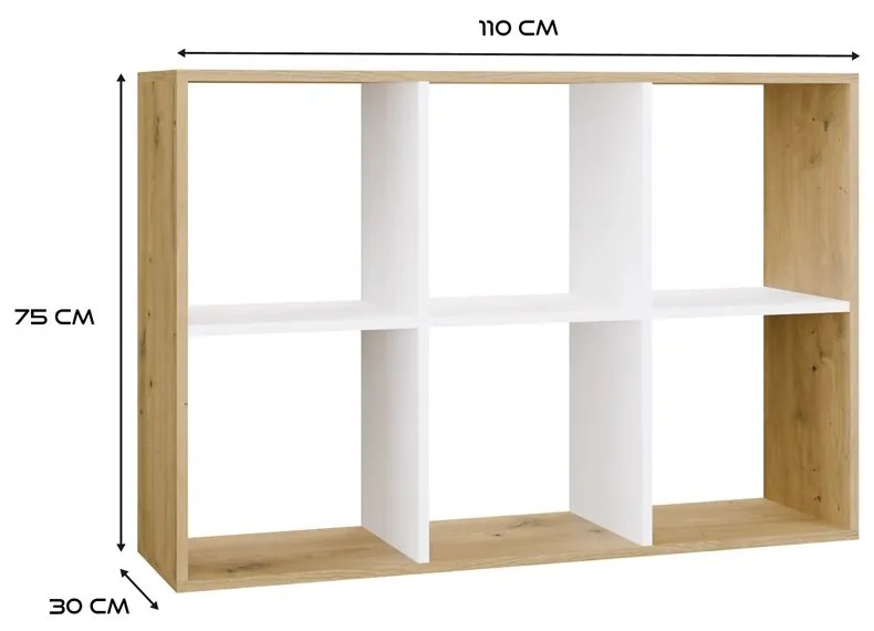 FALCO Regál Manja 2x3 Odstín: Šedá jíl
