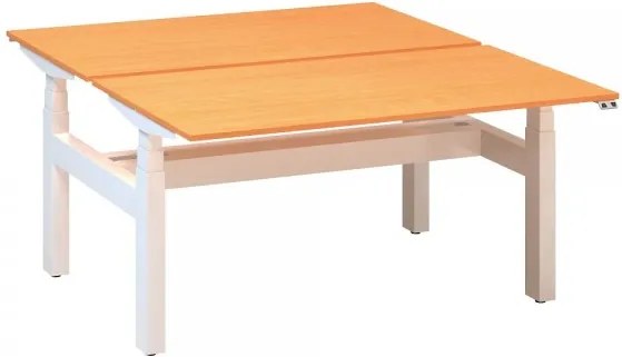 Stůl ProOffice Ergo Up DUO 140 cm, bílá podnož buk