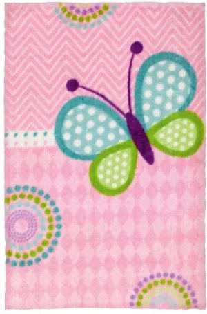 Obsession koberce Dětský kusový koberec Lollipop 184 Butterfly Růžová, Rozměr 90x130 cm