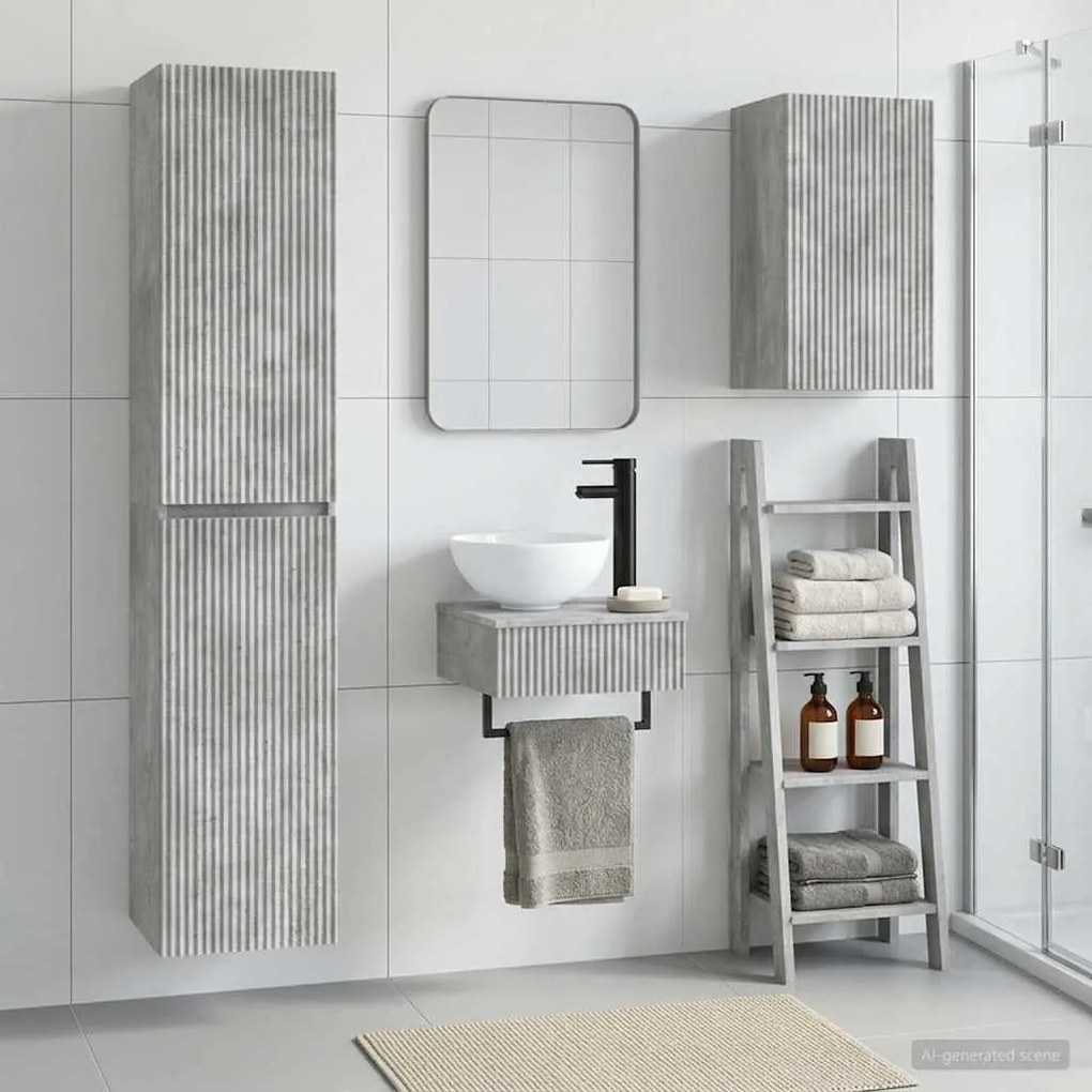 Sada koupelnového nábytku 3 ks Betonově šedá 33 x 34,5 x 160 cm 3406046