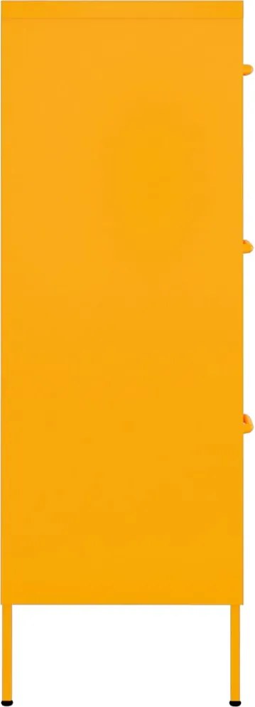 Zásuvková skříň hořčicově žlutá 80 x 35 x 101,5 cm ocel 336146