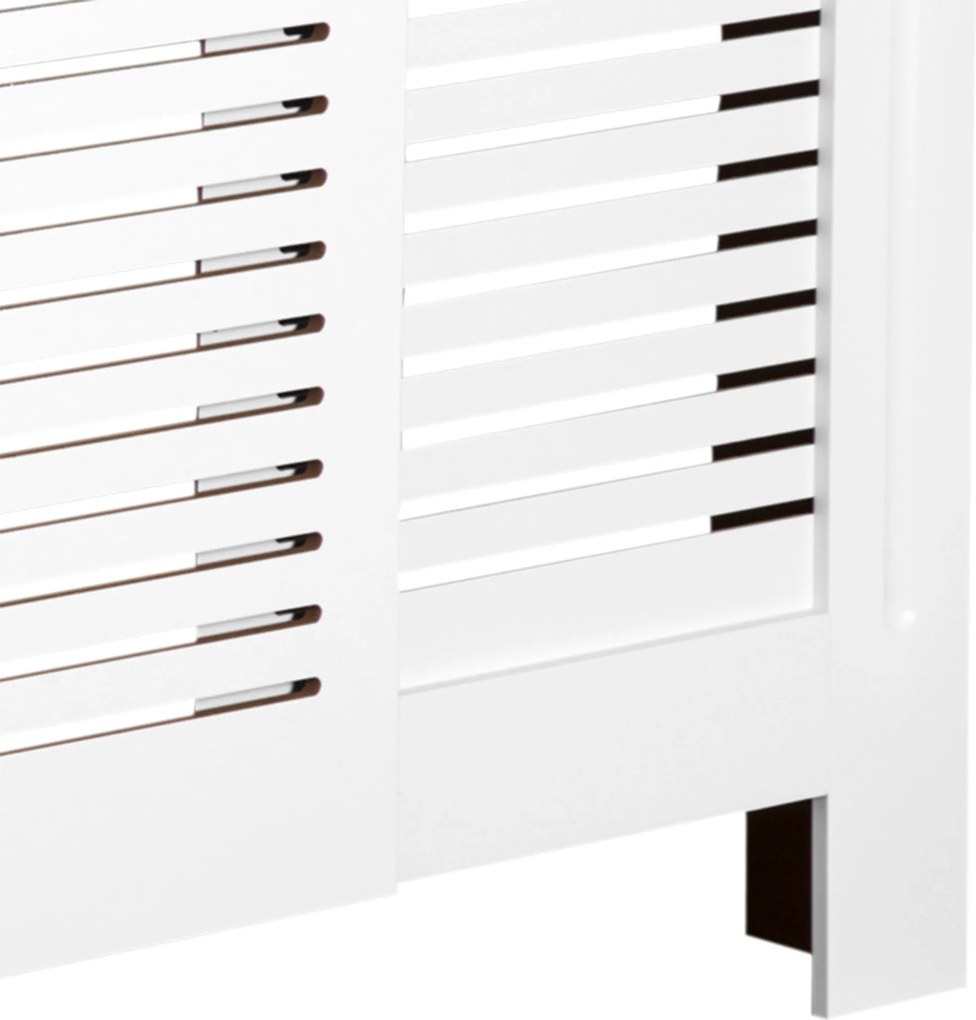 HOMCOM Rozkládací Kryt Radiátoru s Moderním Designem 139-208,5 x 20,5 x 82,5 cm MDF Bílá