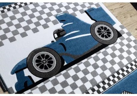 koberec PETIT ZÁVODY FORMULE 1 AUTO, modrý velikost 120x170 cm | krásné koberce cz