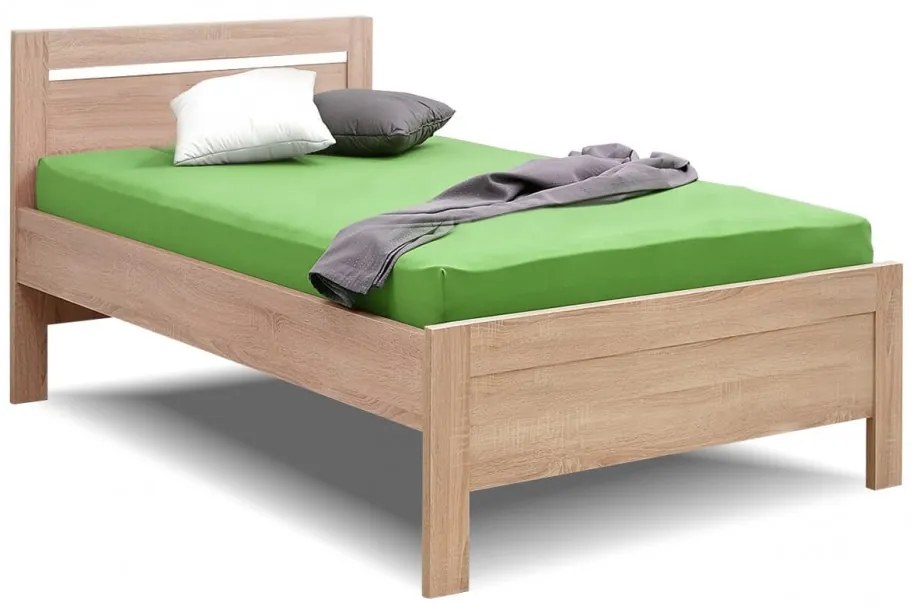 Zvýšená postel jednolůžko KARLO, lamino, 90x200 , Akát