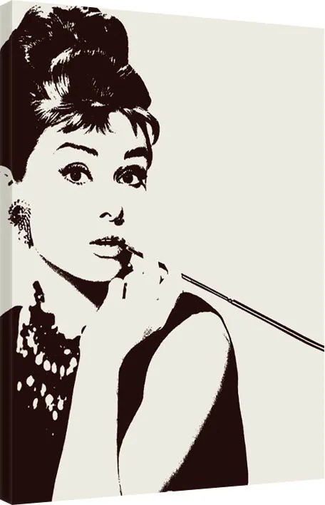Obraz na plátně  Audrey Hepburn - Cigarello, (60 x 80 cm)