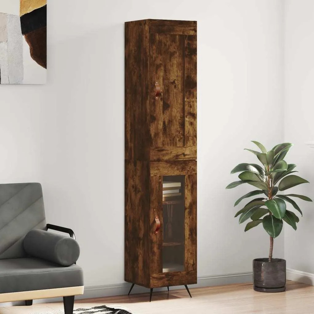 vidaXL Skříň highboard 34,5 x 34 x 180 cm kompozitní dřevo [3200365] Barva: šedá sonoma