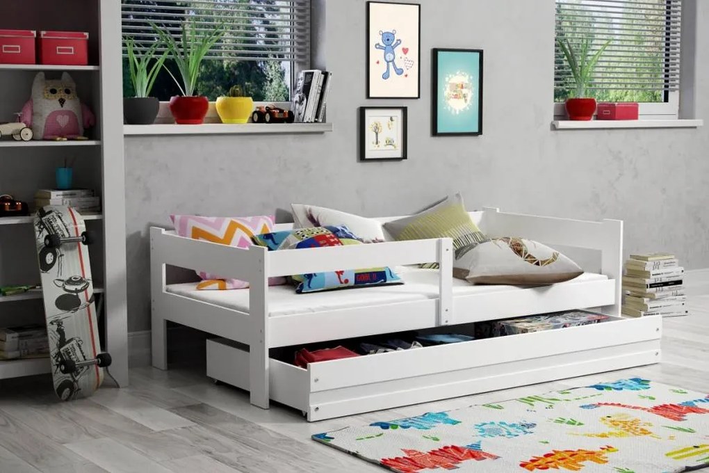 Bílá dětská postel s úložným prostorem Heros + matrace ZDARMA!