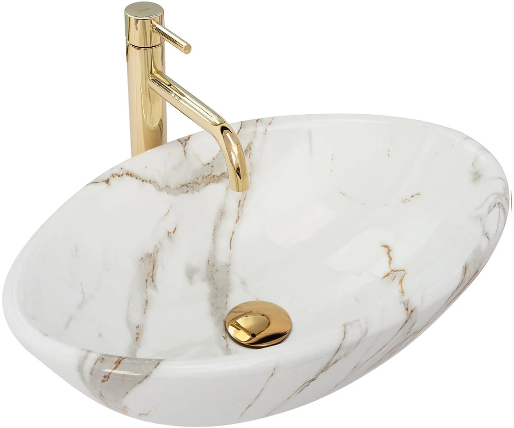 Rea Pamela umyvadlo, 53 x 33 cm, imitace kamene-Aiax, REA-U9685